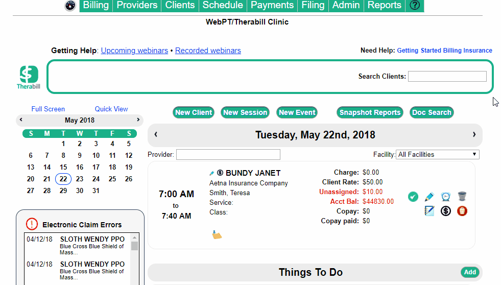 Balance Aging Report – Therabill
