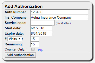 Authorization Watch – Therabill