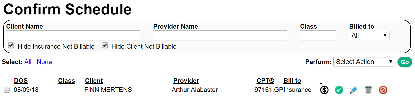 Delete/Cancel a Session – Therabill