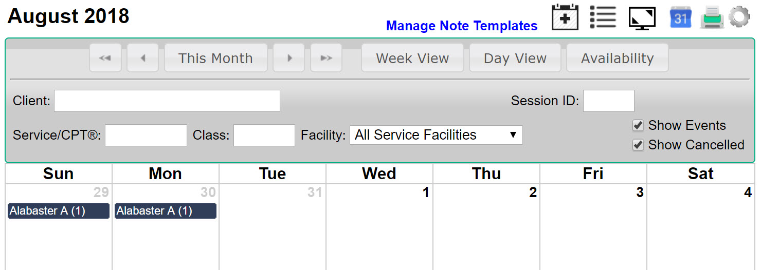 Delete/Cancel a Session – Therabill